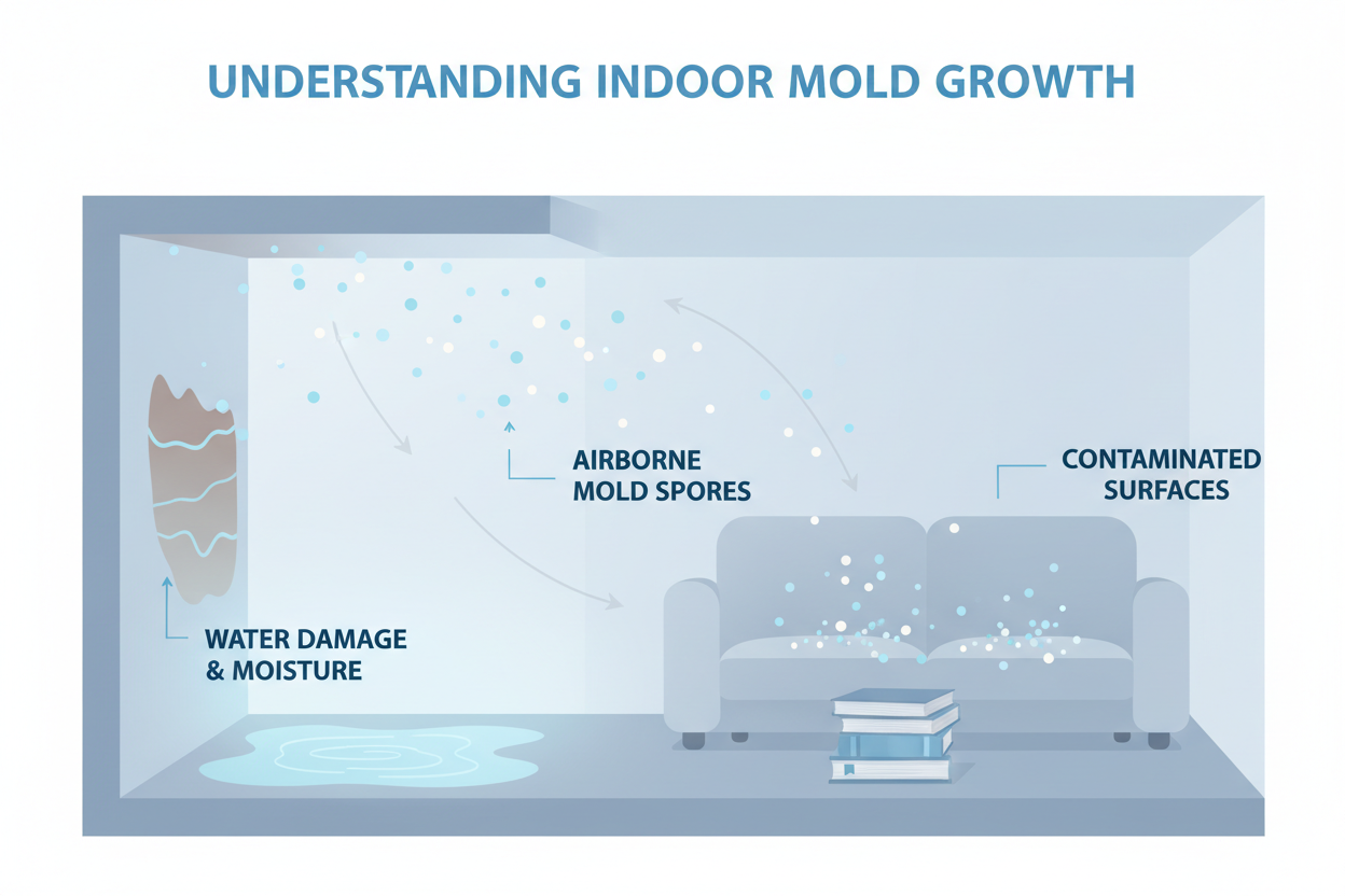 Understanding Airborne Mold Spores After Water Damage – Dry It Center